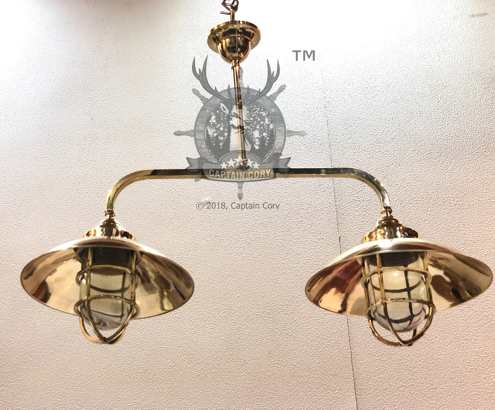 Nautical Ship Marine New Solid Brass Hanging Retro Light With Shade ...