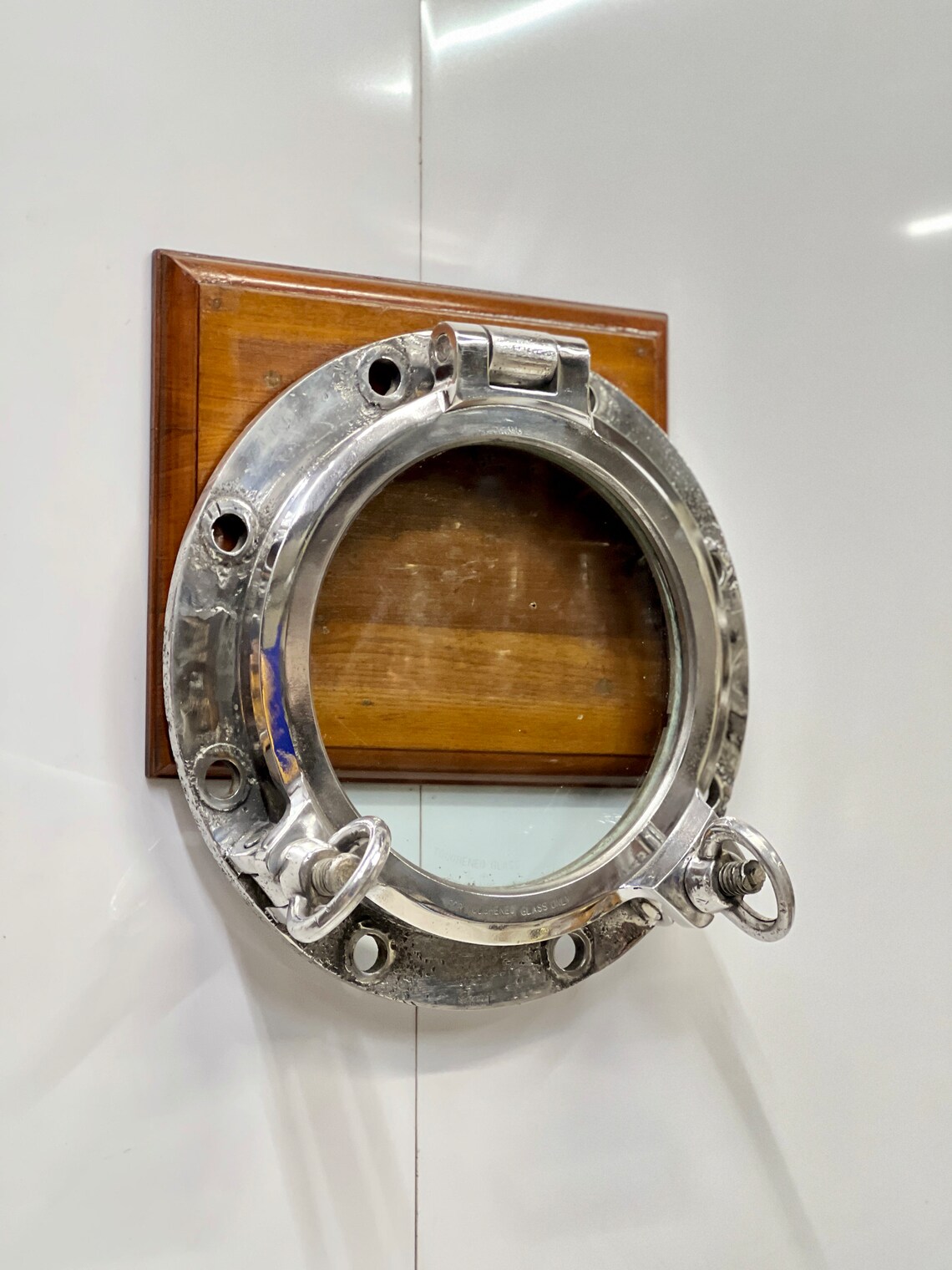 Old Vintage Nautical Marine Ship Porthole Aluminium/window Two Dogs 1 ...