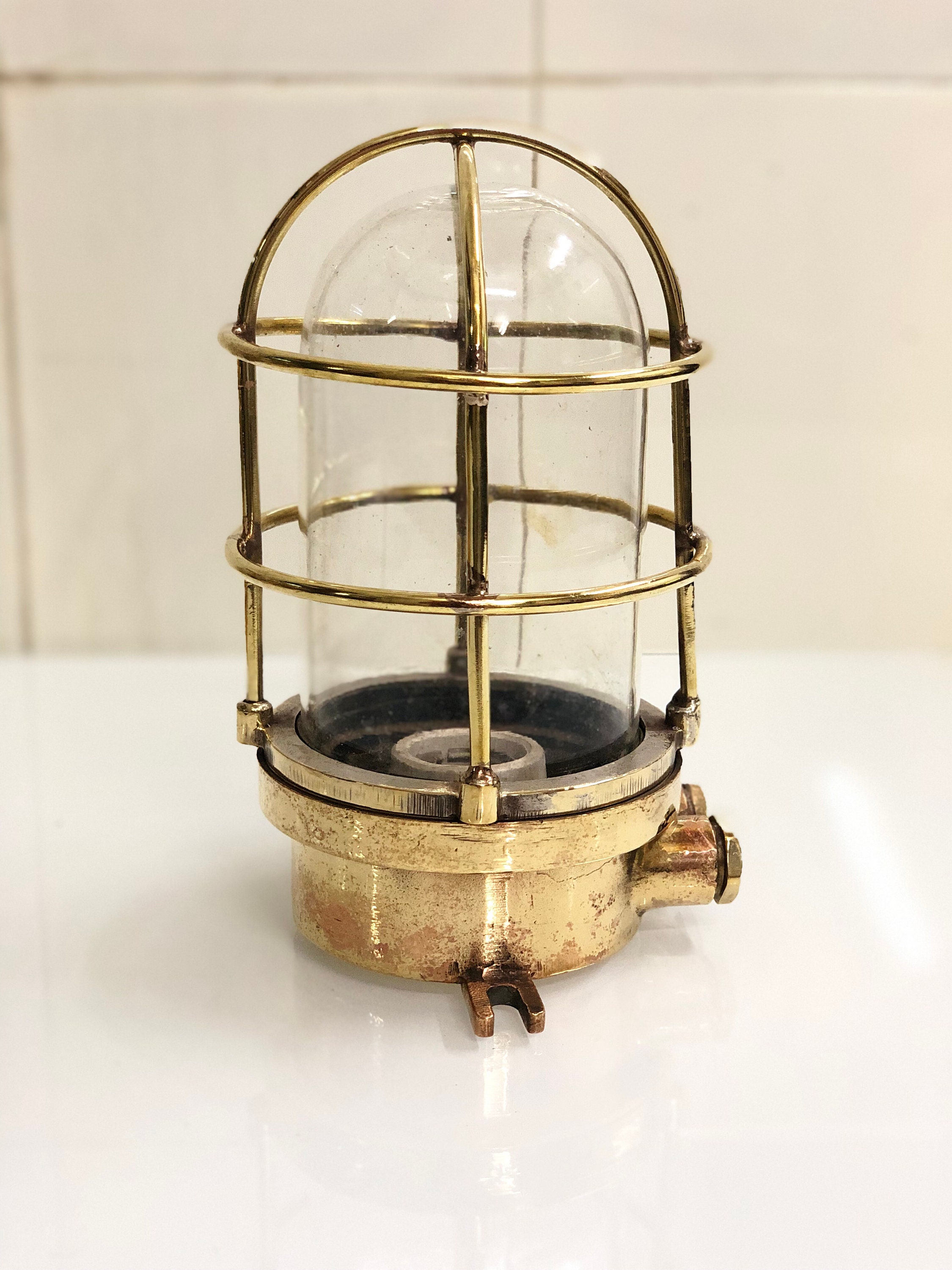 Authentic Nautical Antique Old Ship Brass Original Wall Mount Marine ...