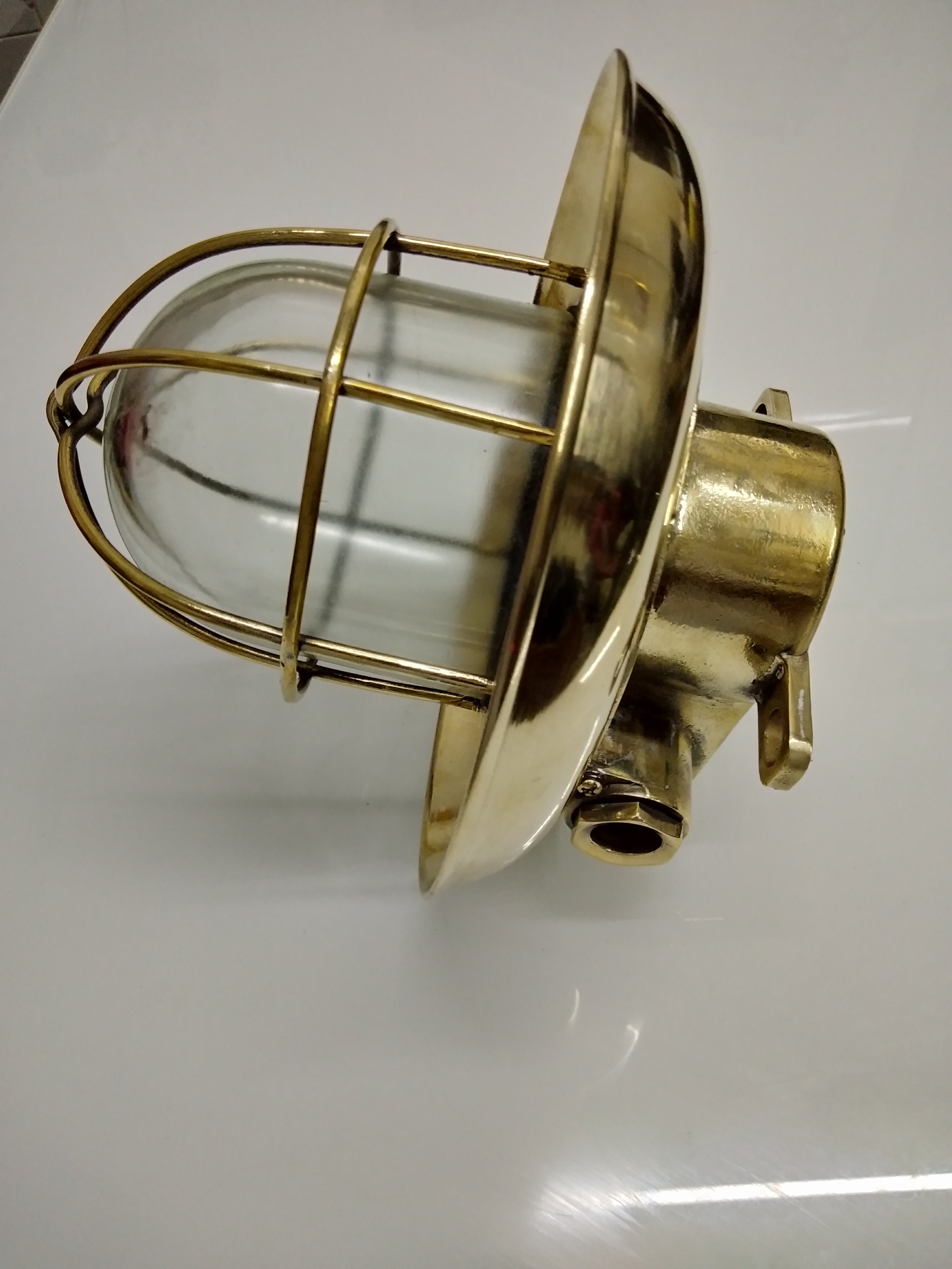 Authentic Nautical Antique Old Ship Brass Original Mount Bulkhead Light ...