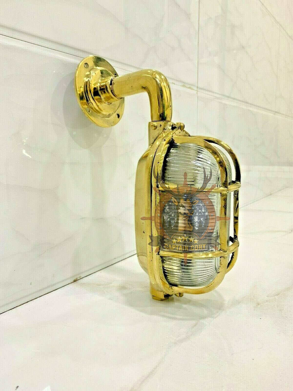 Nautical Antique Ship Marine Solid Brass Passage Wall Swan Cover Light ...