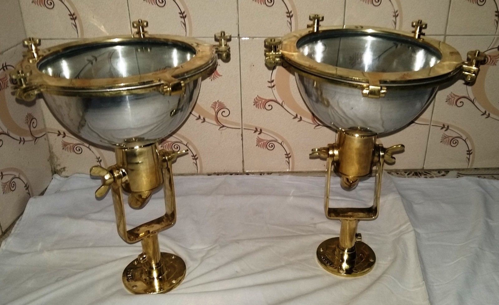 Nautical Aluminium & Brass Smooth Cargo Pendant Hanging Light Small Lot ...