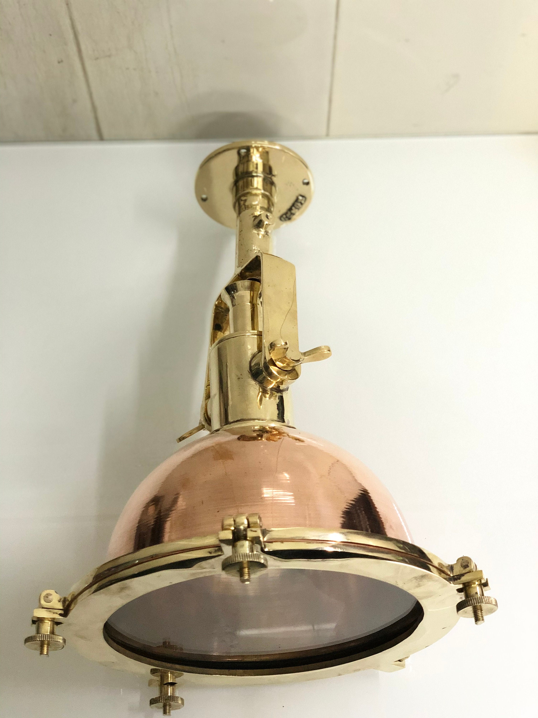 Nautical New Marine Brass and Copper Hanging Small Light With Base ...