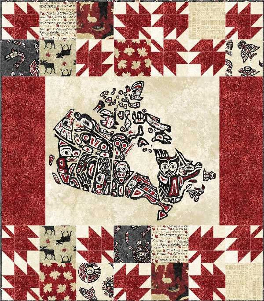Canada Proud Quilt Pattern Panel From Northcott Fabrics Two Version of ...