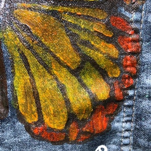 Orange Butterfly Jean Jacket for Women Size Medium - Etsy