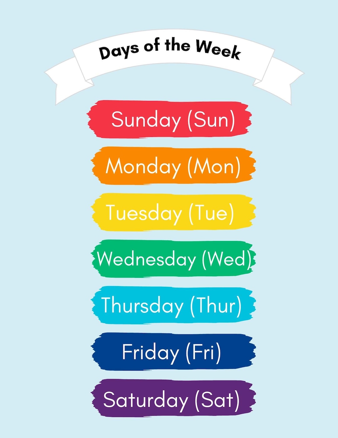 Days of the Week/months of the Year - Etsy