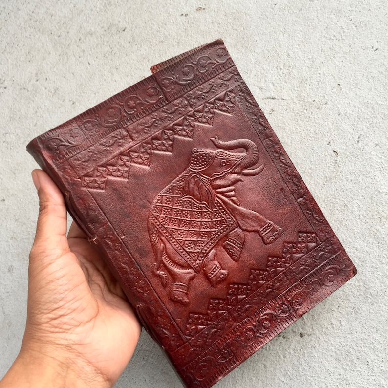 Leather Journal Elephant Writing Journals Rustic Travel | Etsy