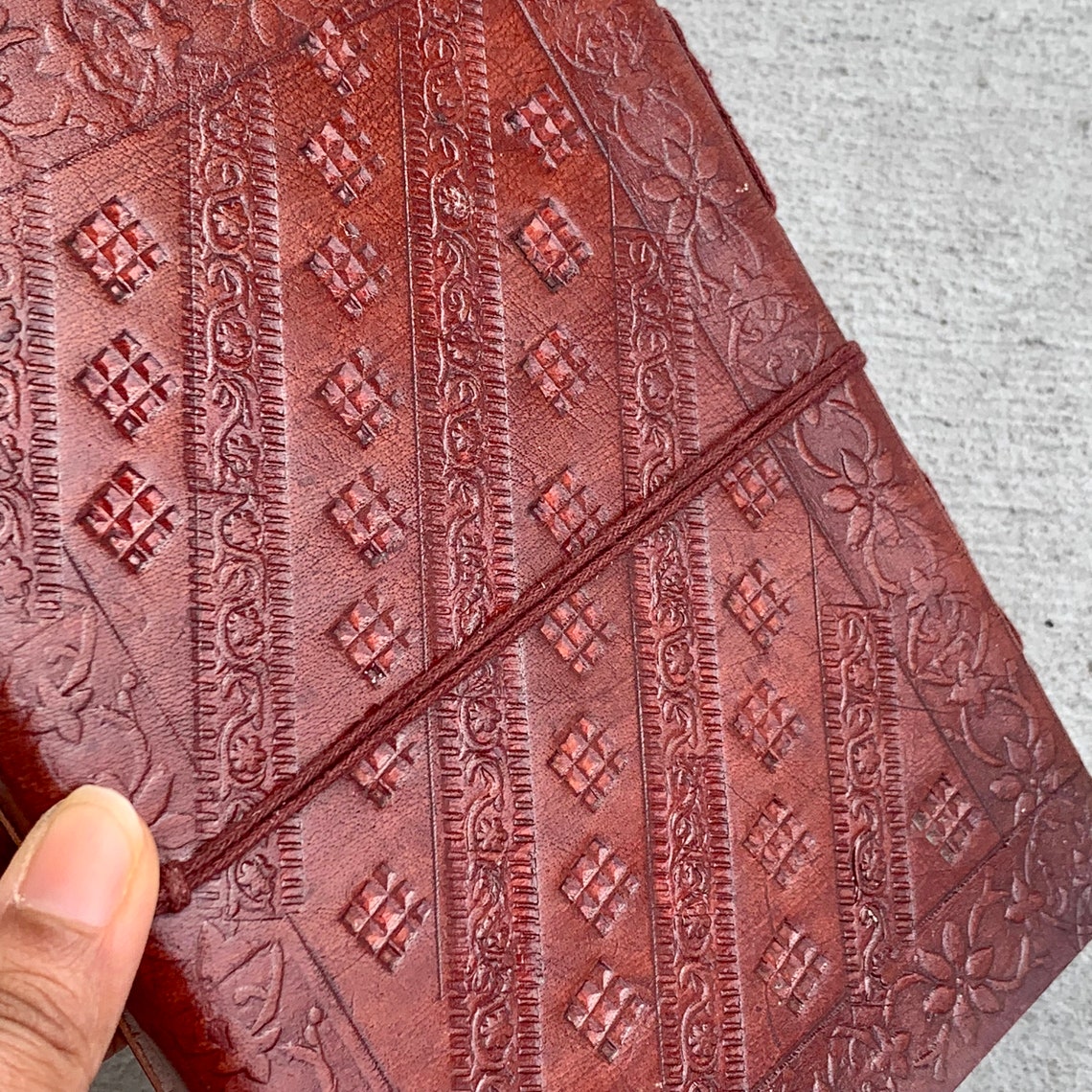 Om Leather Journal Rope Closure Handmade Recycled Cotton Paper, Antique ...