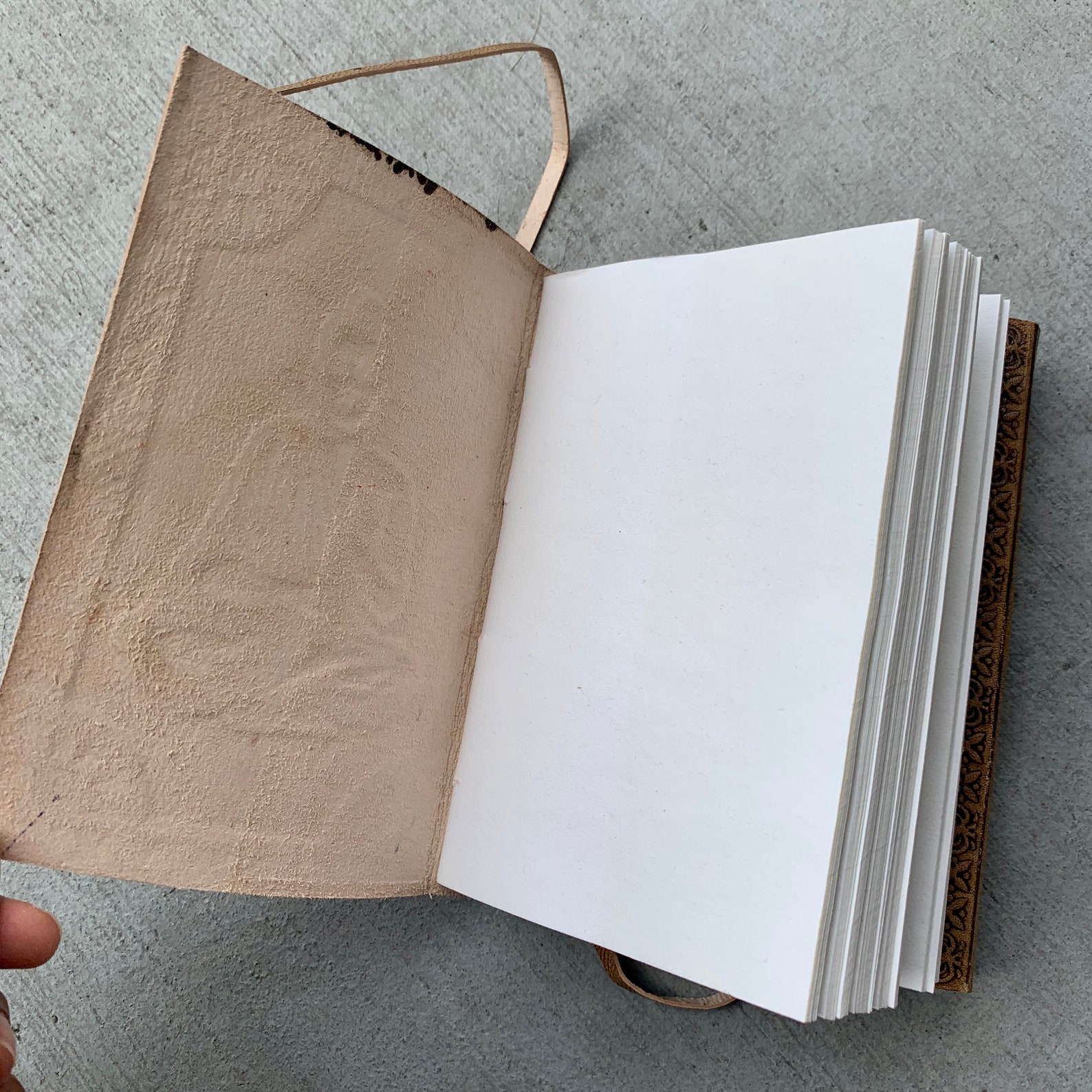 Om Leather Journal Rope Closure Handmade Recycled Cotton Paper, Antique ...