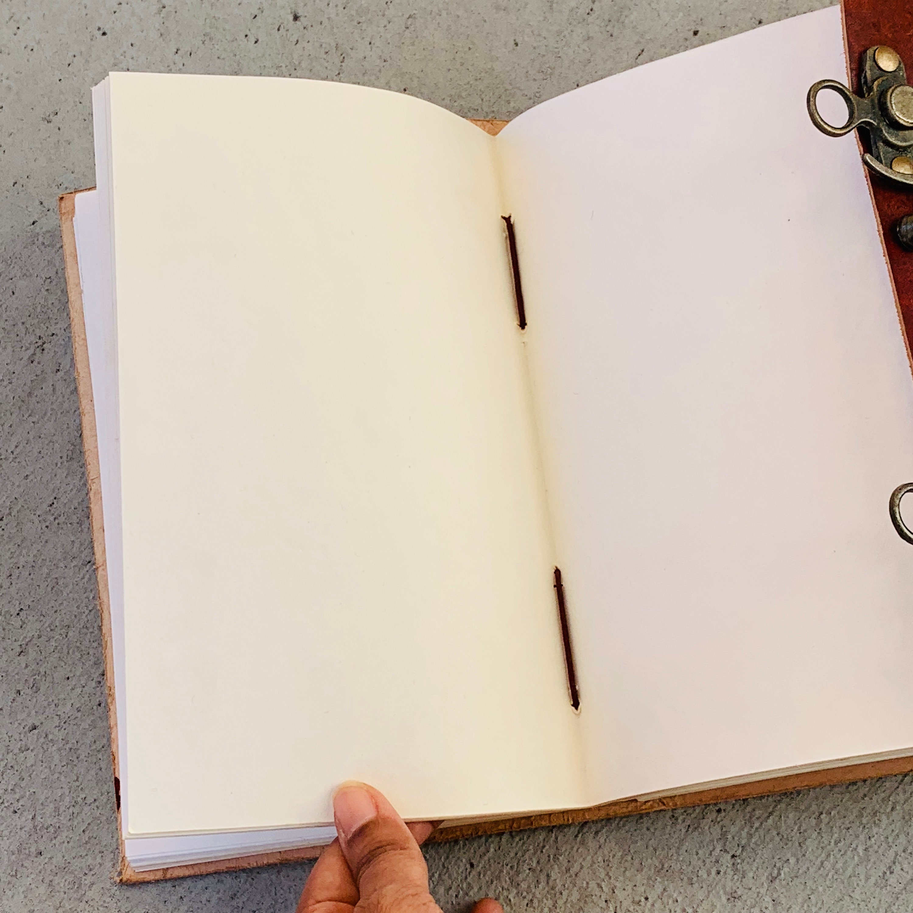 Om Leather Journal Rope Closure Handmade Recycled Cotton Paper, Antique ...