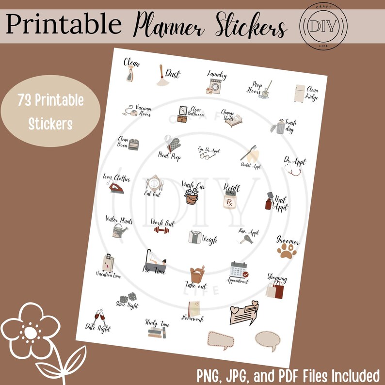 Everyday Life Planner Stickers | Printable Everyday Stickers | Planner ...