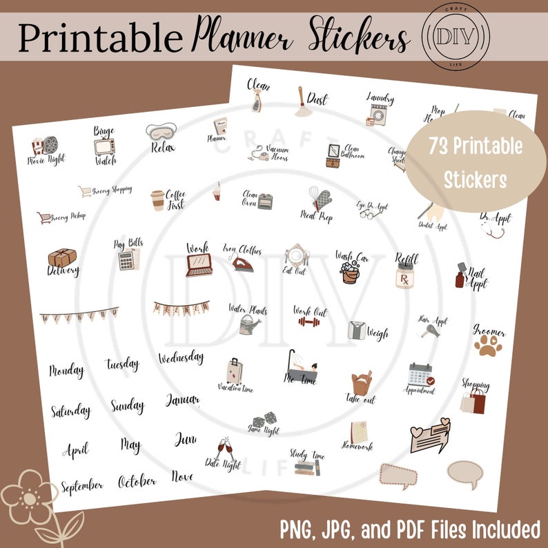 Everyday Life Planner Stickers | Printable Everyday Stickers | Planner ...