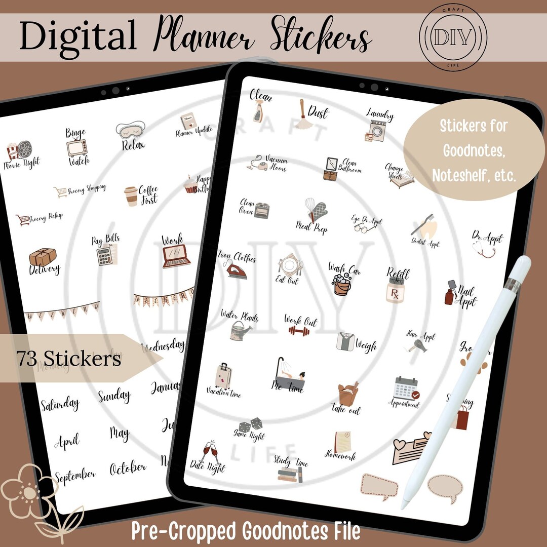 Everyday Life Digital Stickers | Goodnotes File | Functional Sticker ...