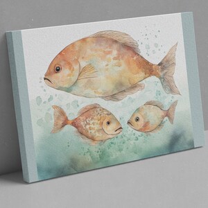 Title: Watercolor Fish Family Print, Aquatic Nursery Decor, Wall Art ...