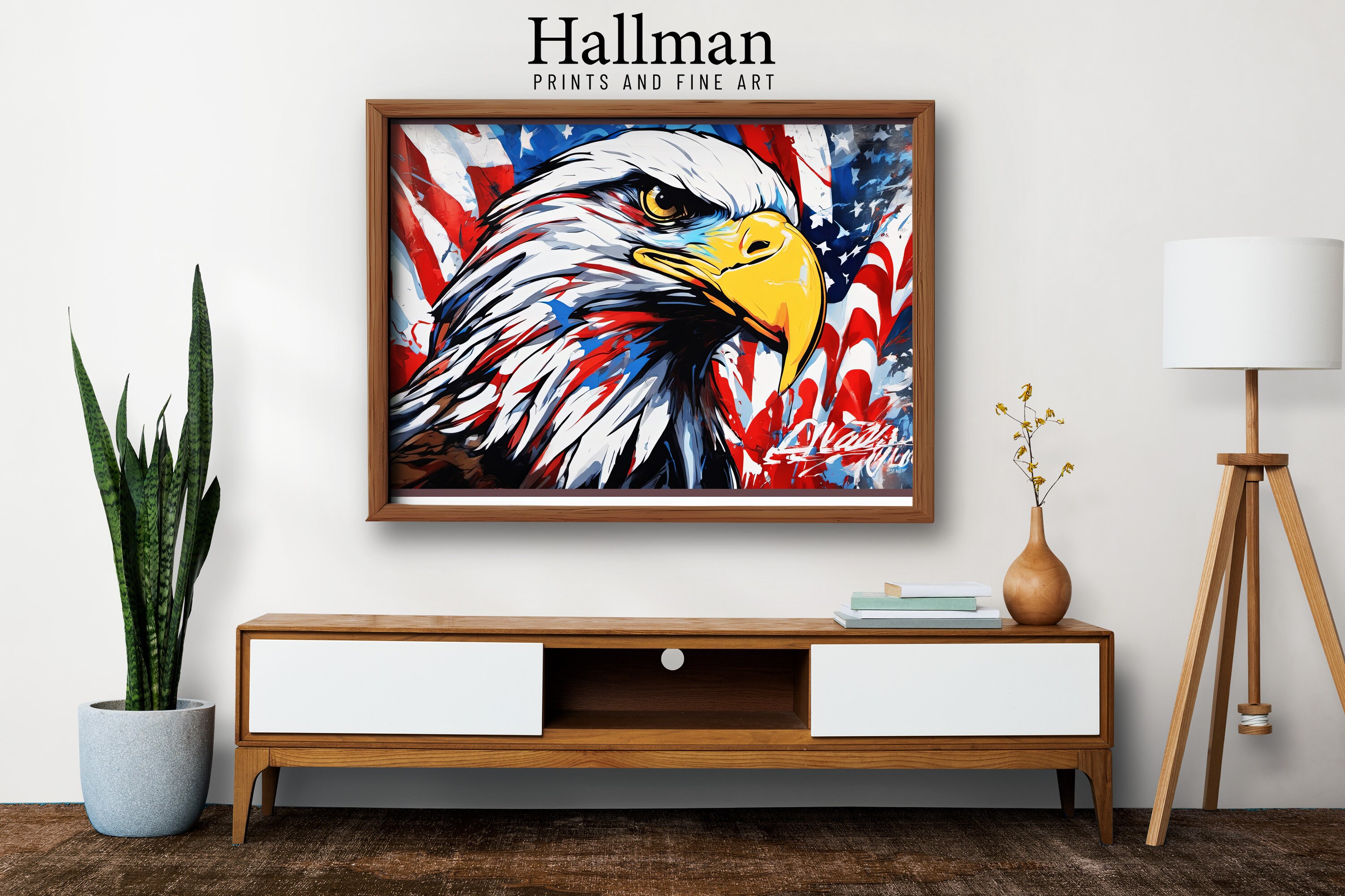 Soaring Freedom, Graffiti Eagle Over Flag, American Spirit Digital Art ...