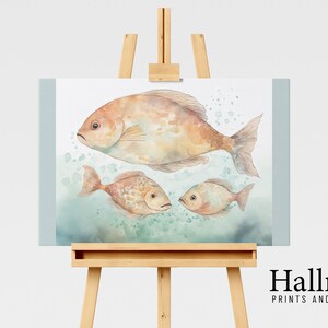 Title: Watercolor Fish Family Print, Aquatic Nursery Decor, Wall Art ...