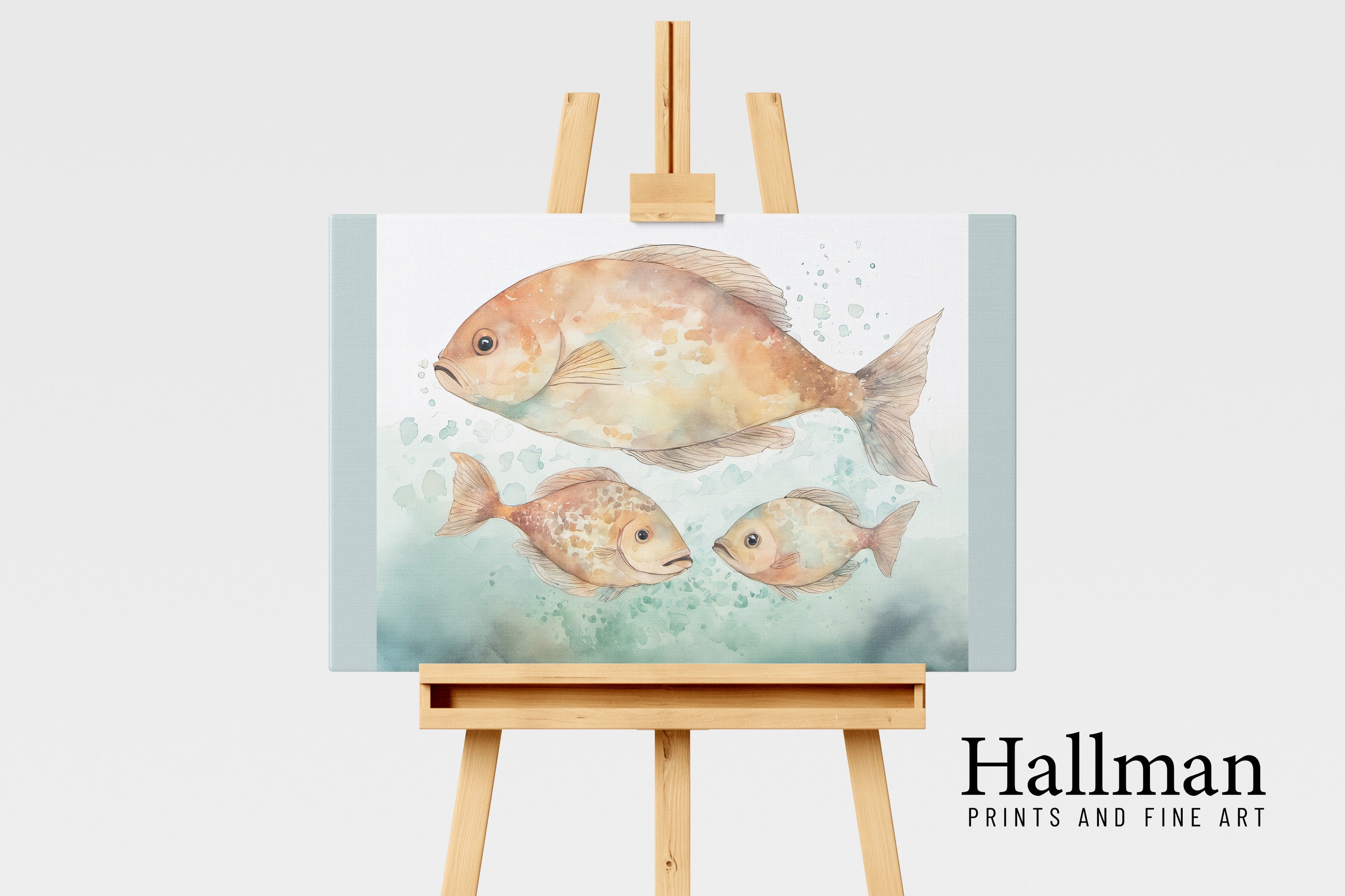 Title: Watercolor Fish Family Print, Aquatic Nursery Decor, Wall Art ...