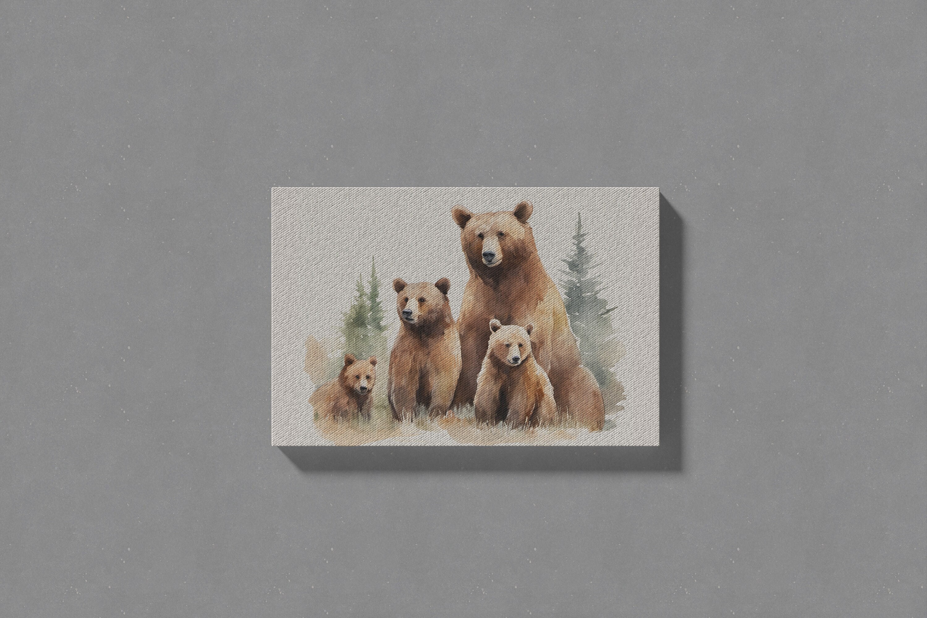 Watercolor Bear Family Print, Woodland Nursery Decor, Wall Art ...