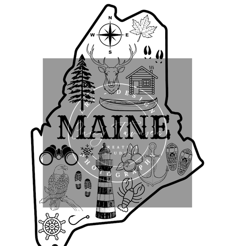 State of Maine - PNG - Digital Download - Etsy