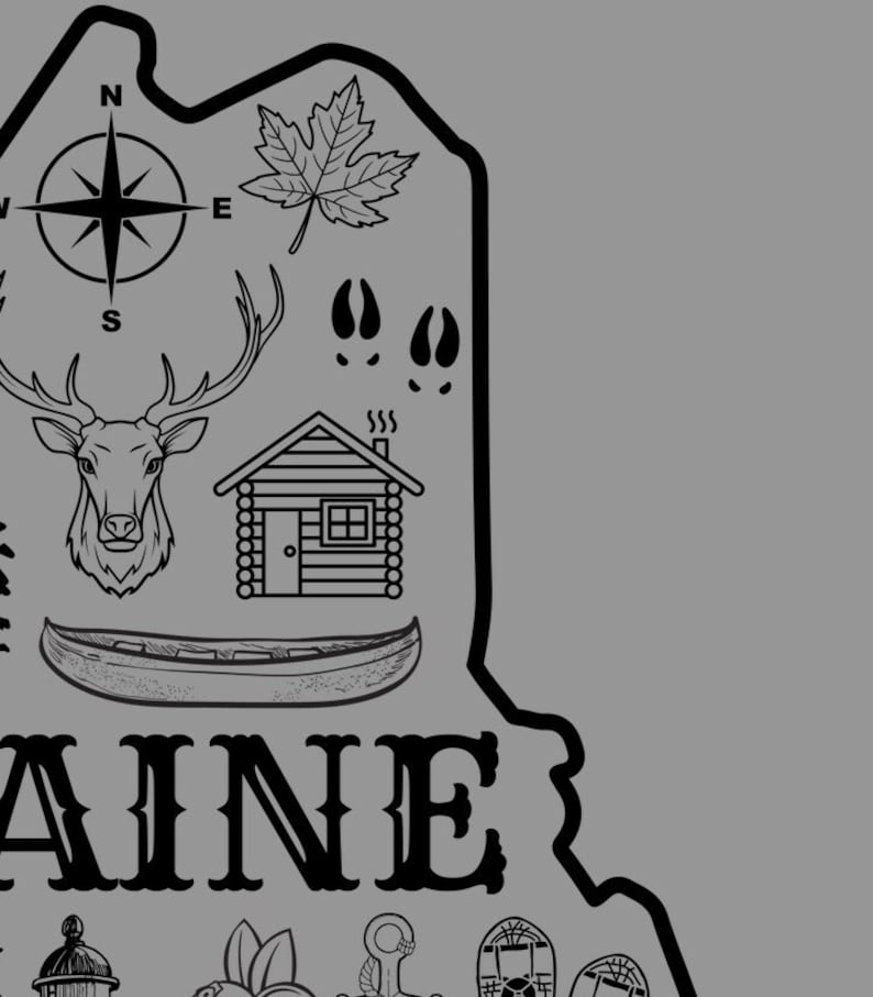 State of Maine - PNG - Digital Download - Etsy