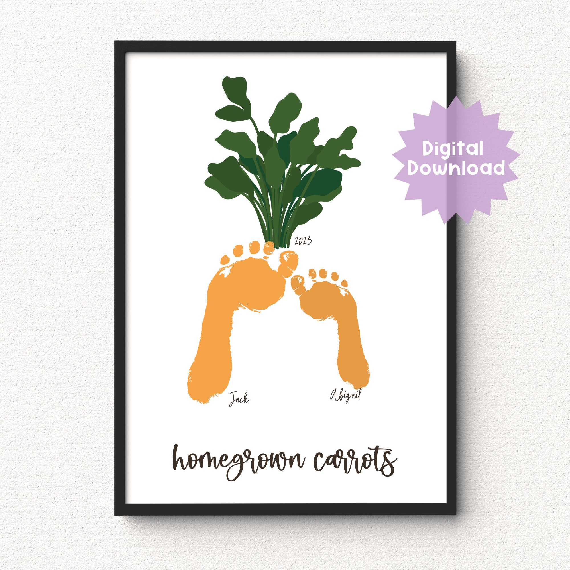 First Easter Footprint Craft Print Carrot Footprint Toddler Craft ...