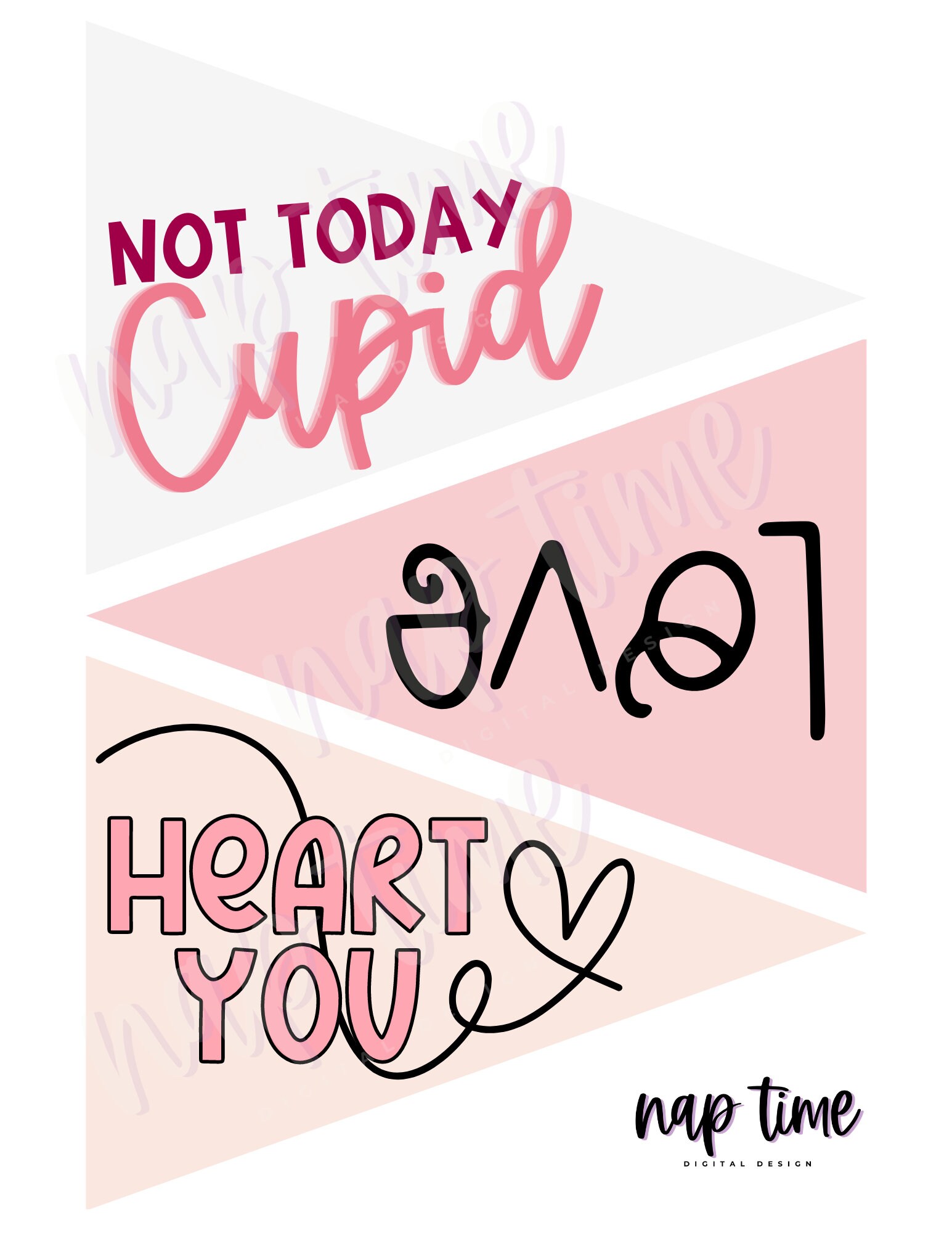 Printable Valentine Pennants Valentines Day Flag Printable Pennants ...