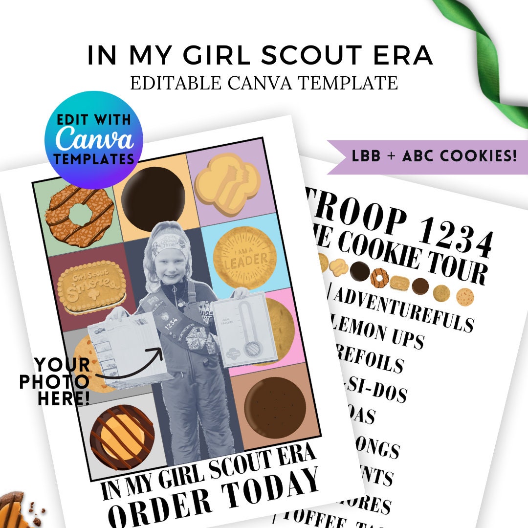 In My Girl Scout Era Canva Template Printable Girl Scout Cookie Flyer ...