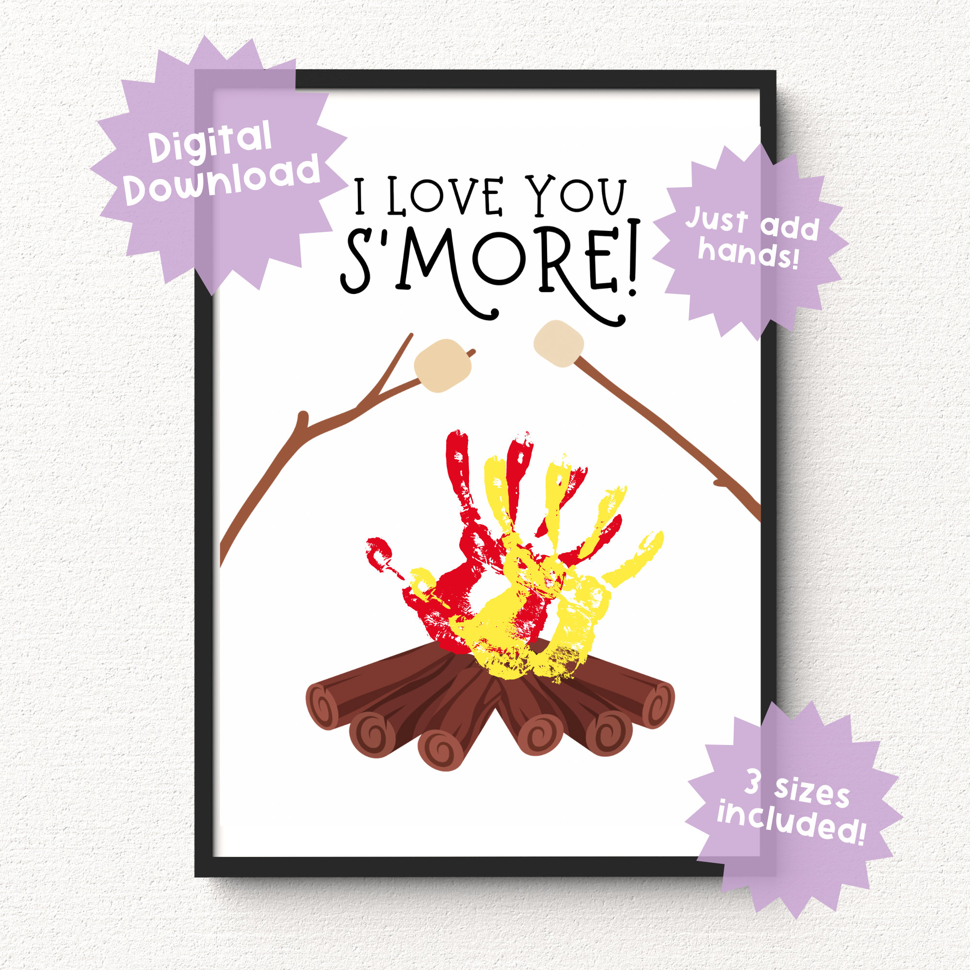 Smore Fathers Day Handprint Printable Handprint Craft Fathers Day Print ...