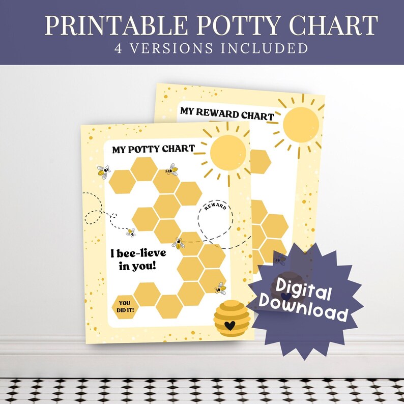 Potty Training Chart Reward Printable Chart for Kids Bumble - Etsy ...