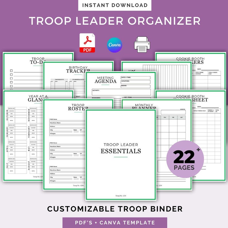 Girl Scout Troop Leader Planner: Editable Binder (digital Download) - Etsy