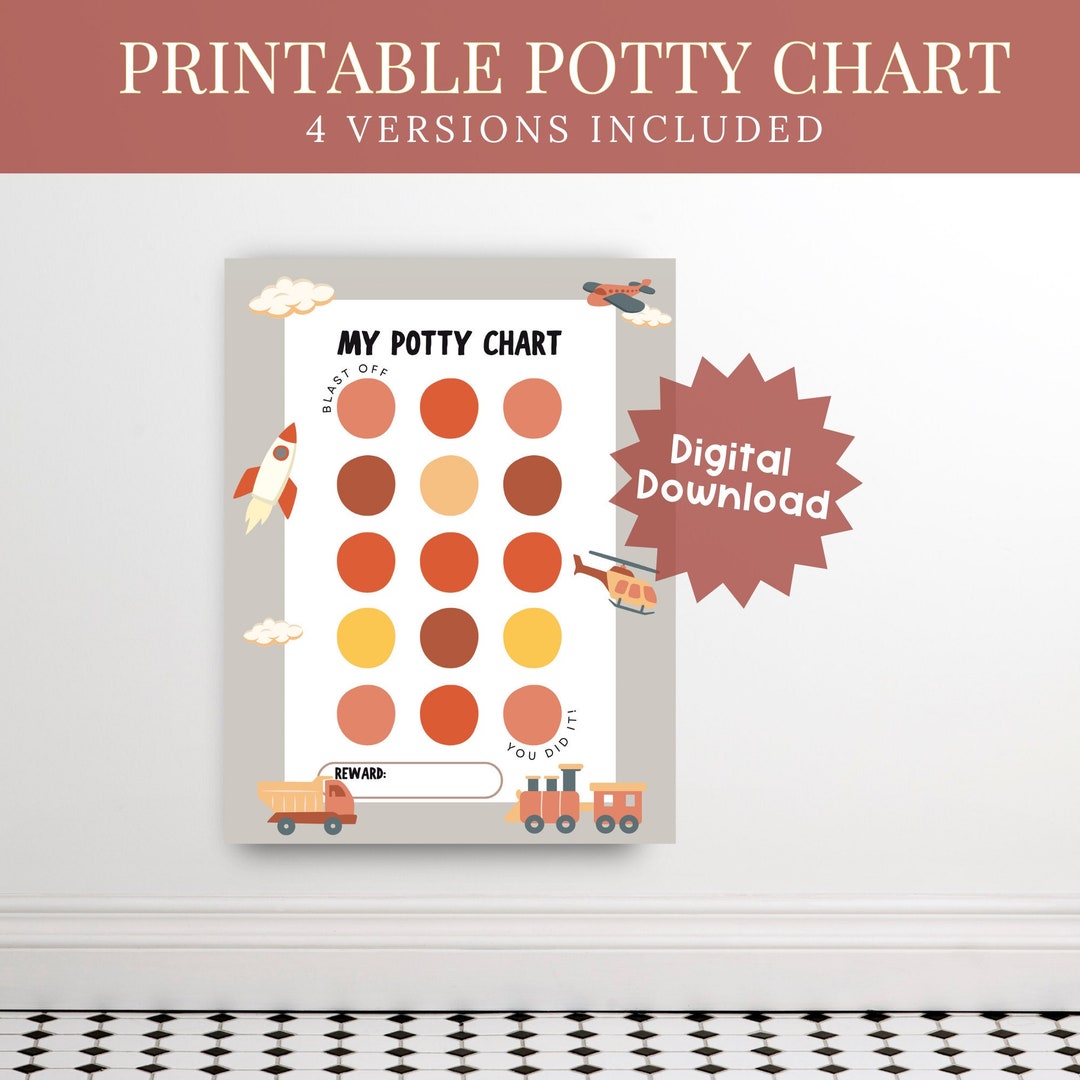 Printable Potty Training Chart Toddler Reward Chart for Kids - Etsy