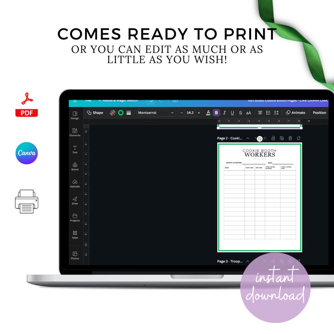 Girl Scout Cookie Booth Binder Girl Scout Troop Leader Planner ...