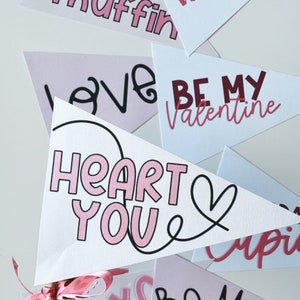 Printable Valentine Pennants Valentines Day Flag Printable Pennants ...