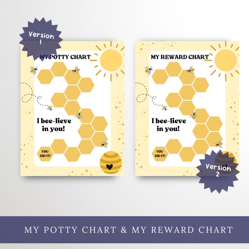 Potty Training Chart Reward Printable Chart for Kids Bumble - Etsy ...