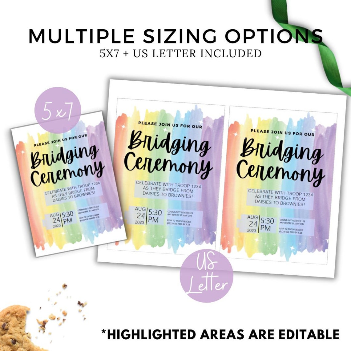 Girl Scout Bridging Ceremony Invitation Girl Scout Daisy Bridging ...