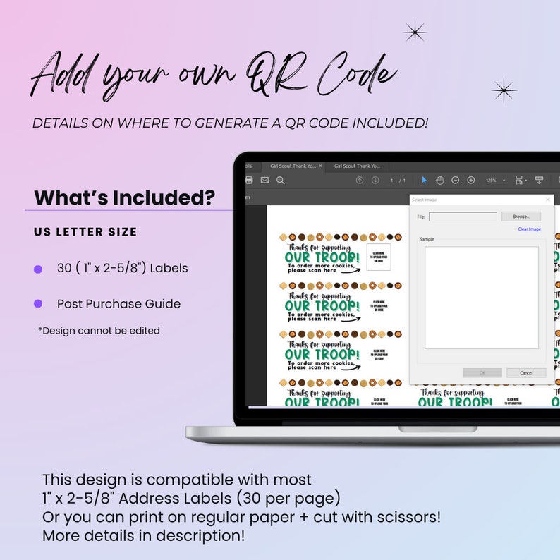 Girl Scout Cookie Thank You Labels With QR Code (digital Download) - Etsy