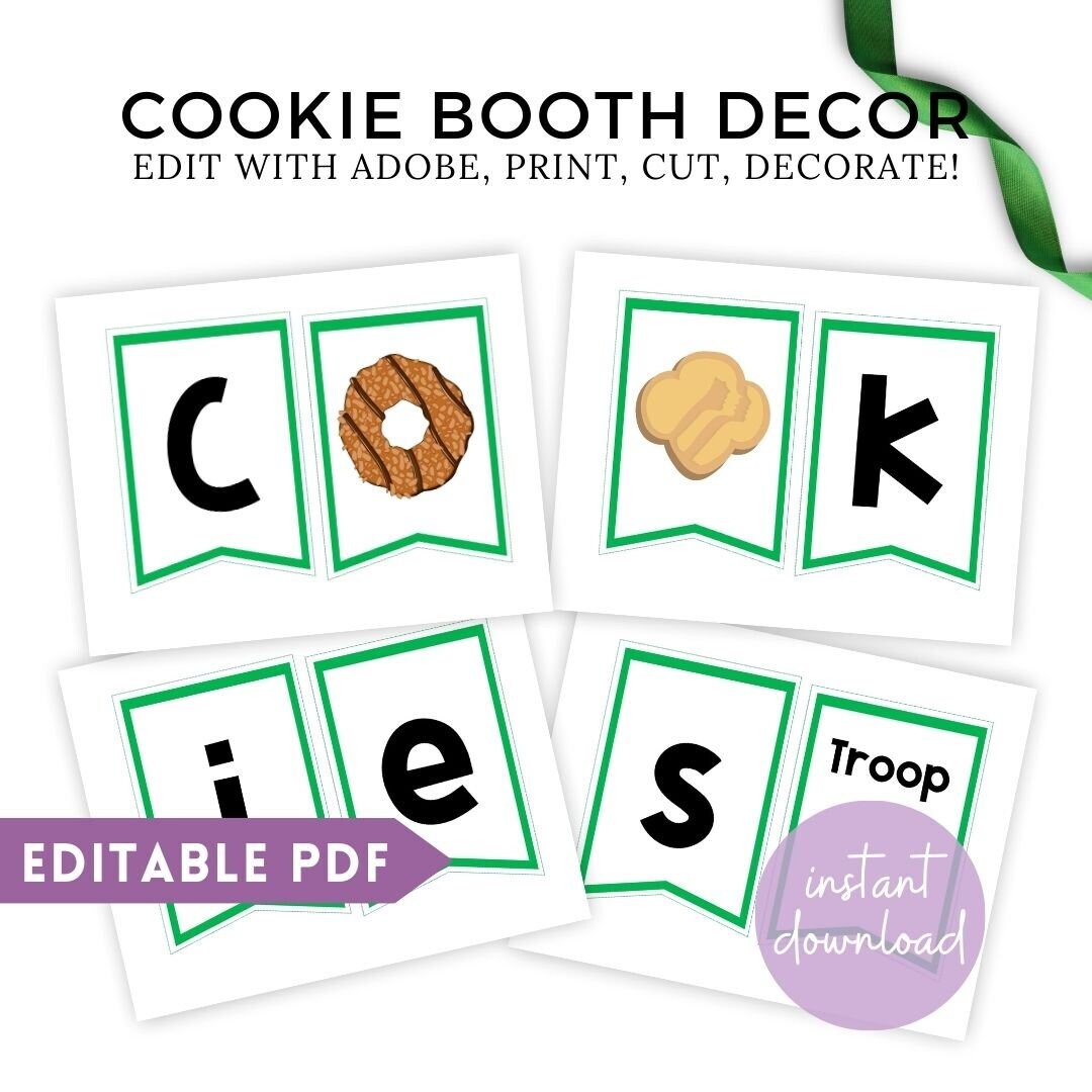 Girl Scout Cookie Booth Banner: Editable Troop Decor (digital Download ...