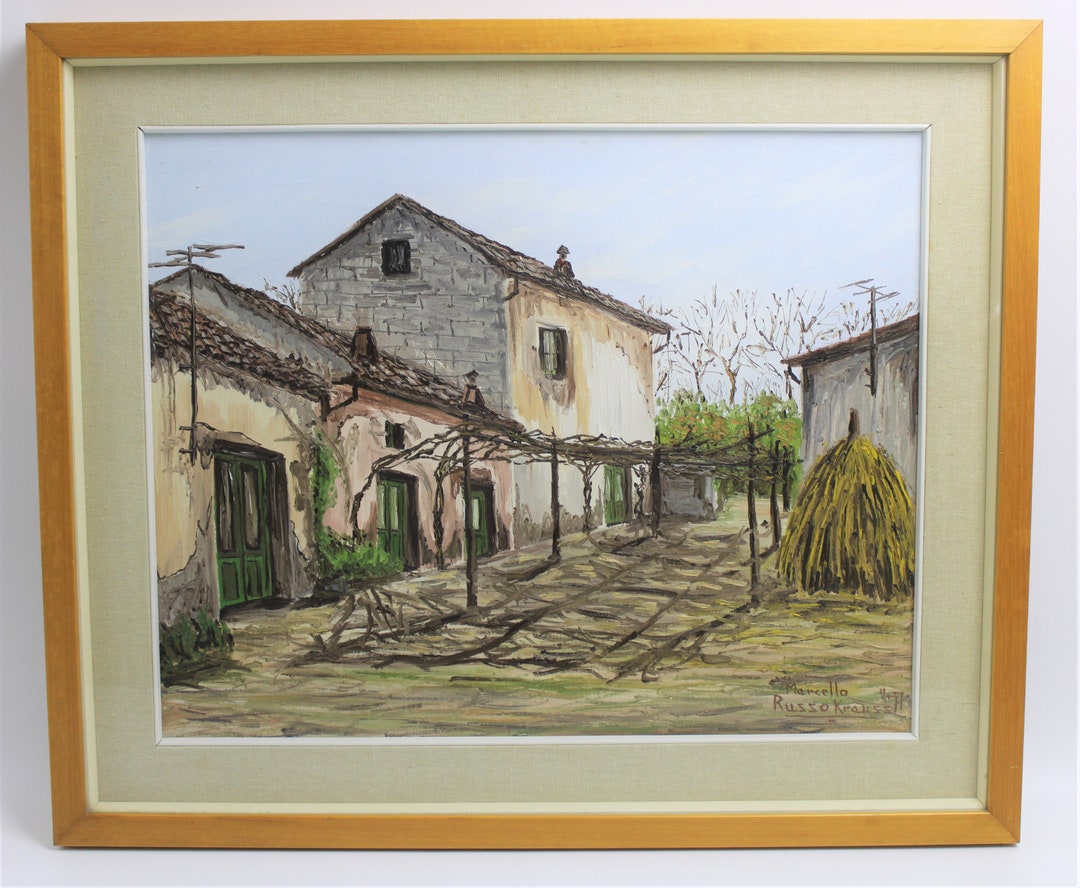 Painting by Marcello Russo Krauss, Italy, Signed, Framed - Etsy