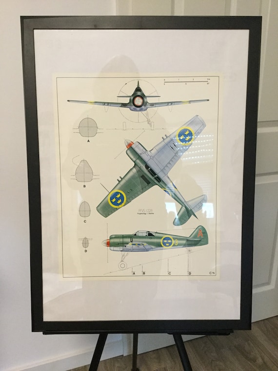 Graphic Framed Combat Aircraft FFVS J22B Sweden 1942 | Etsy UK