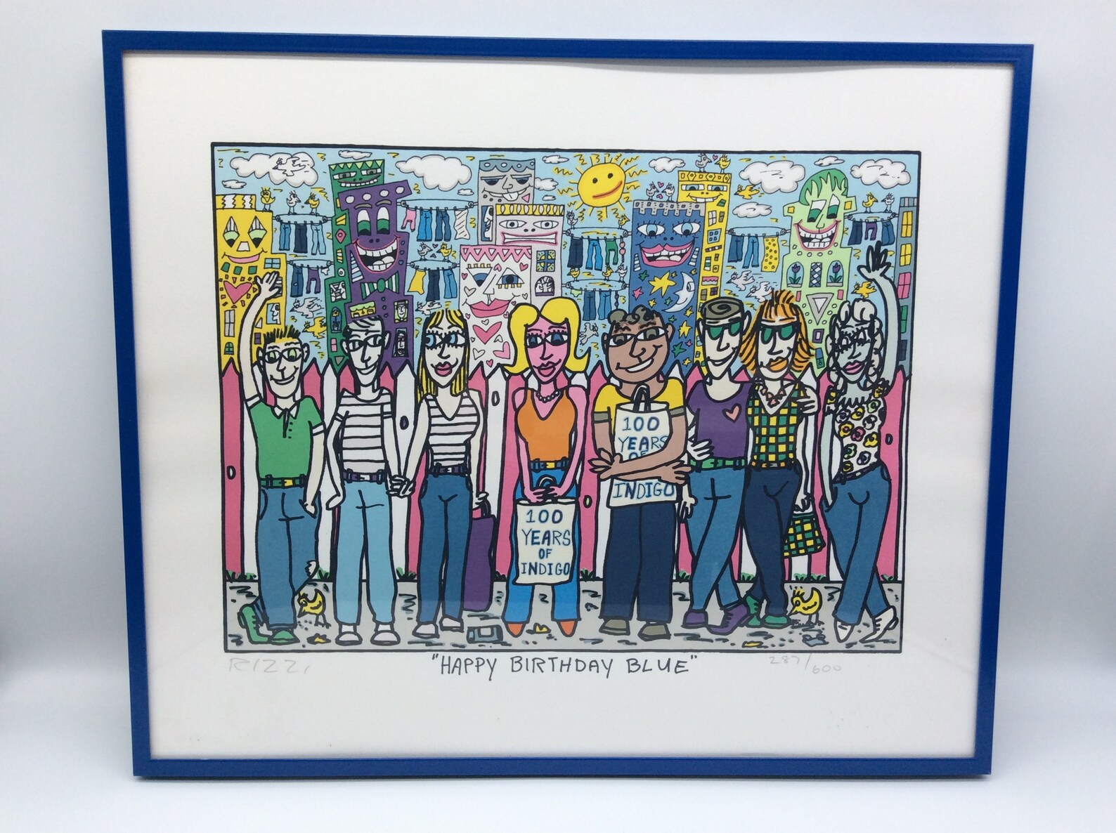 Rare Lithograph James Rizzi Happy Birthday Blue Handsigned | Etsy