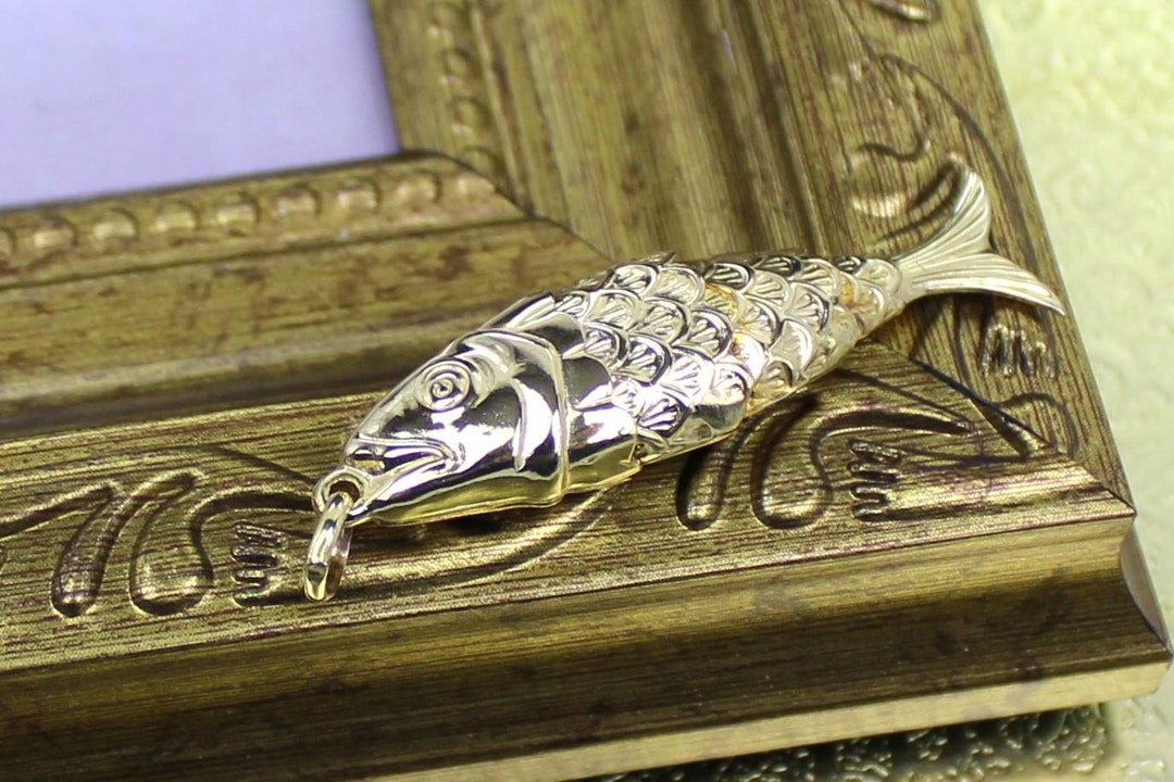 Fish Gold Pendant, 8K Gold - Etsy