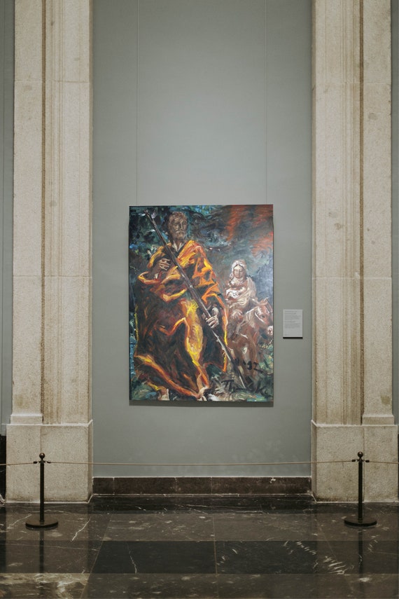 Grand tableau de Thomas Kurowski Fuite en Égypte SIGNÉ - Etsy France