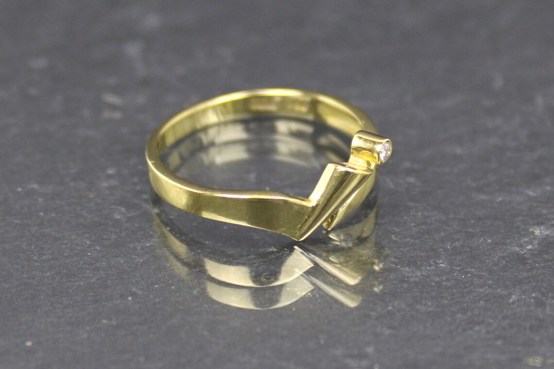 Vintage Diamond Ring, 750 Yellow Gold, 18 Karat - Etsy