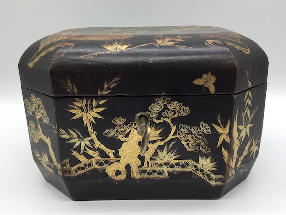 Rare Antique Chinese Lacquer Tea Caddy Tea Casket 19th - Etsy