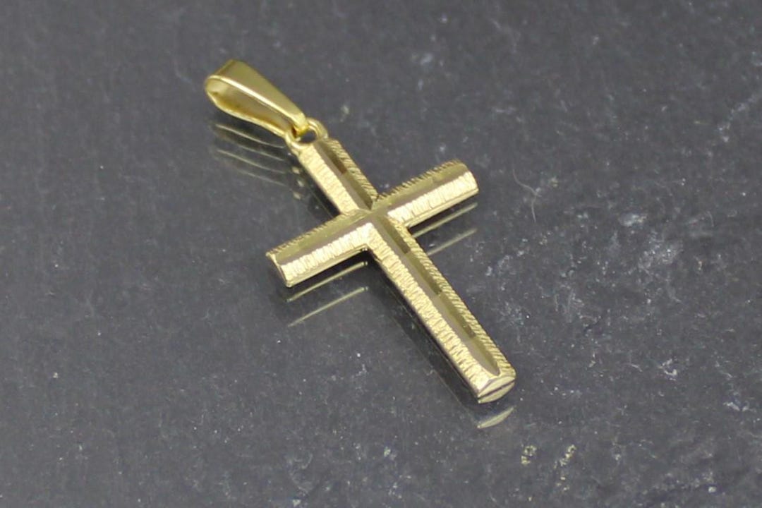 Gold Cross Pendant, 333 Yellow Gold, 8 Carat - Etsy