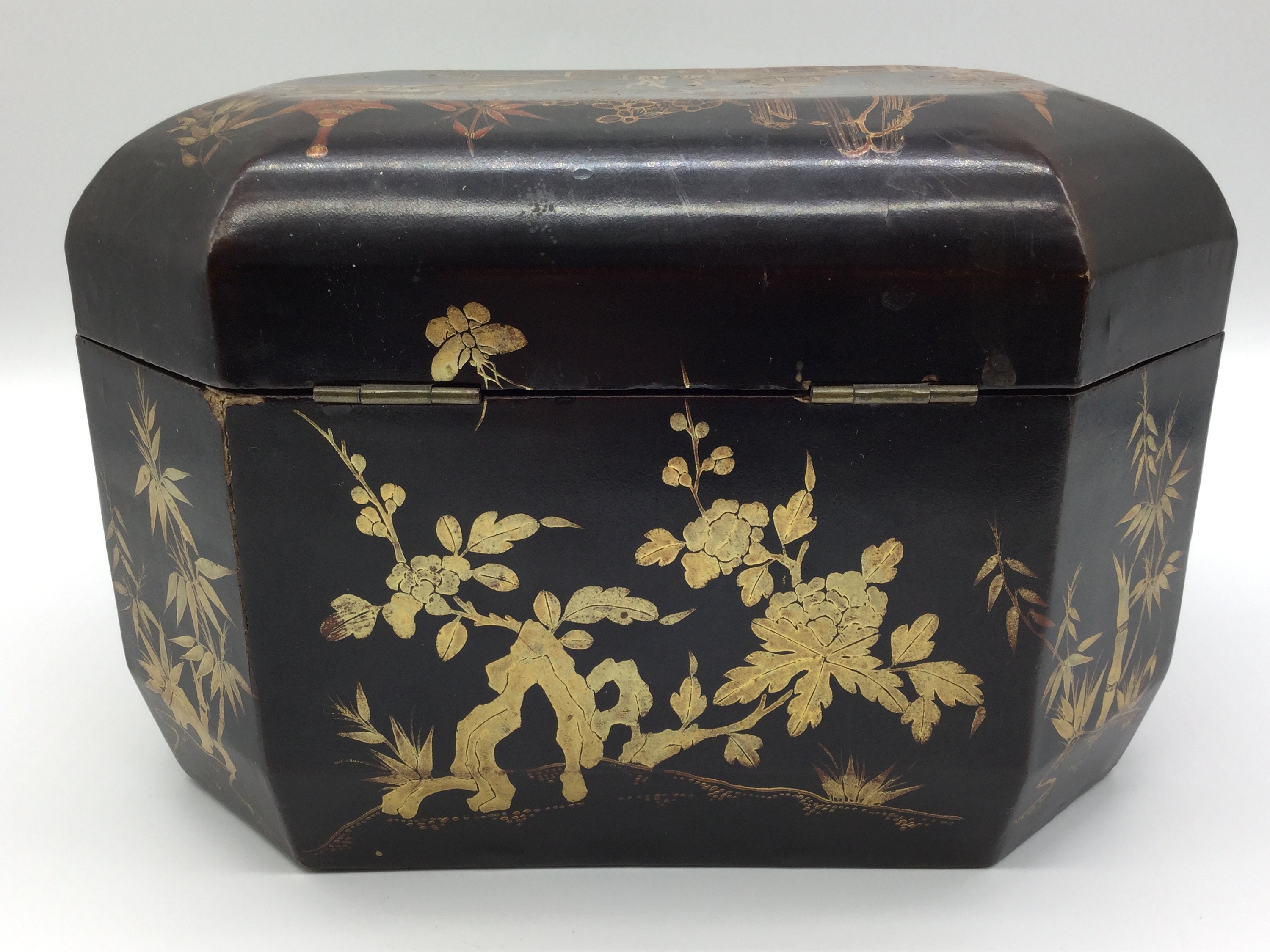 Rare Antique Chinese Lacquer Tea Caddy Tea Casket 19th - Etsy