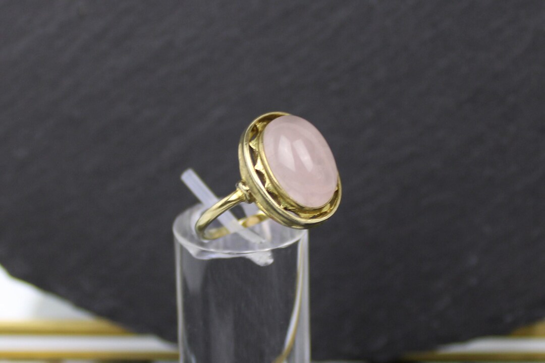 Rose Quartz Gold Ring, 8K Gold - Etsy