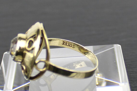 Antique Gold Ring, 333 yellow gold, 1930s - Gem