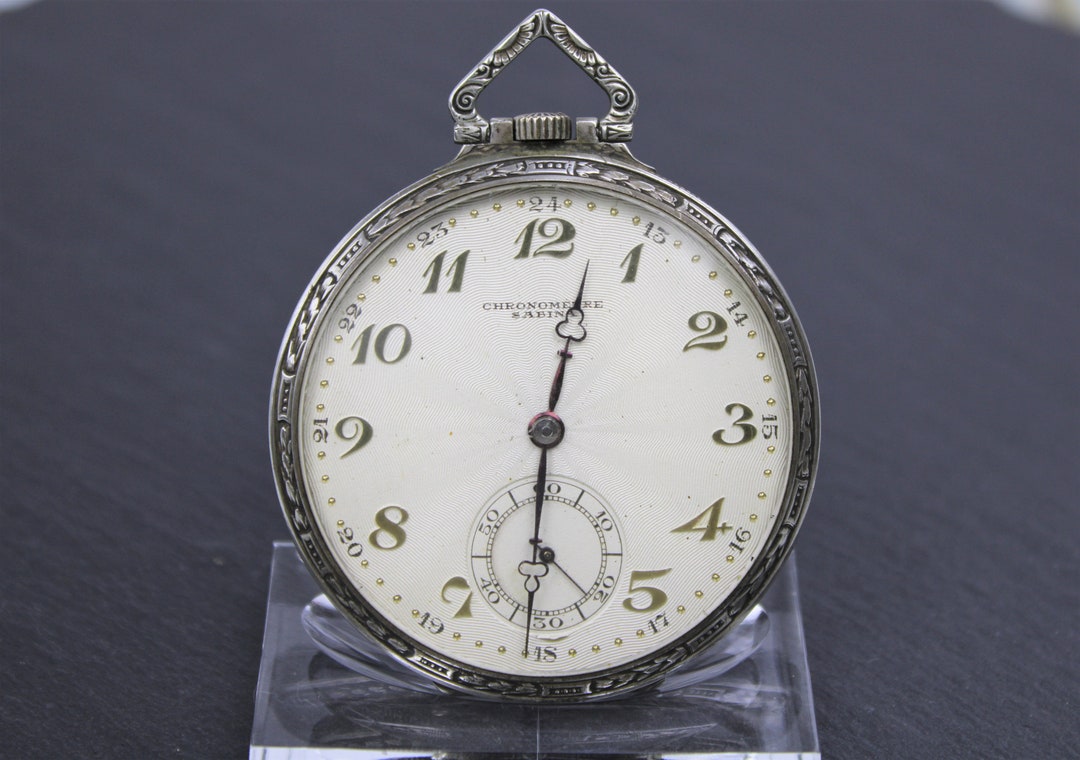 French Silver Pocket Watch, Chronometre Sabina, 1910 - Etsy