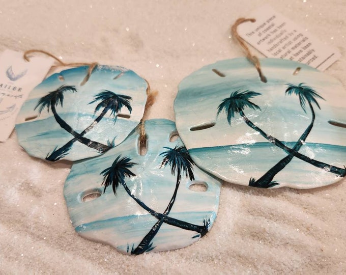 Hand Painted Sand Dollar Ornament, Sand Dollar Ornament Featuring Jade ...